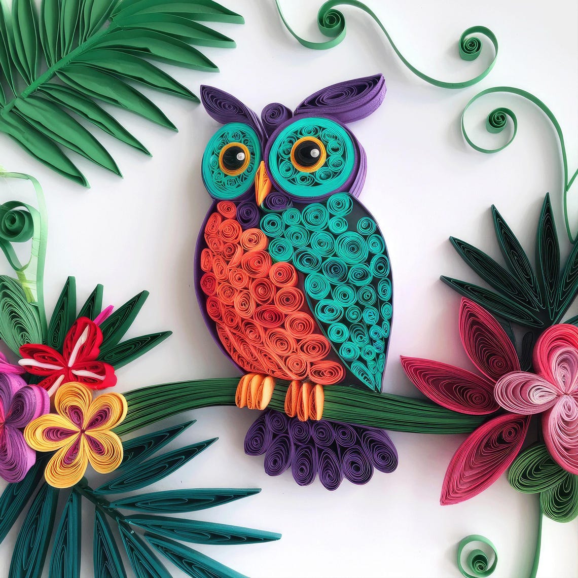 Quilling Owl Clipart, Quilled Owl Paper Craft Junk Journal, Quilled ...