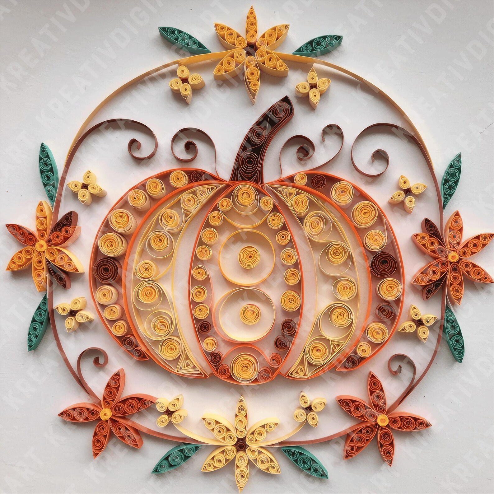 Quilling Pumpkins Clipart, Paper Pumpkin Fall Quilling, Paper Crafts ...