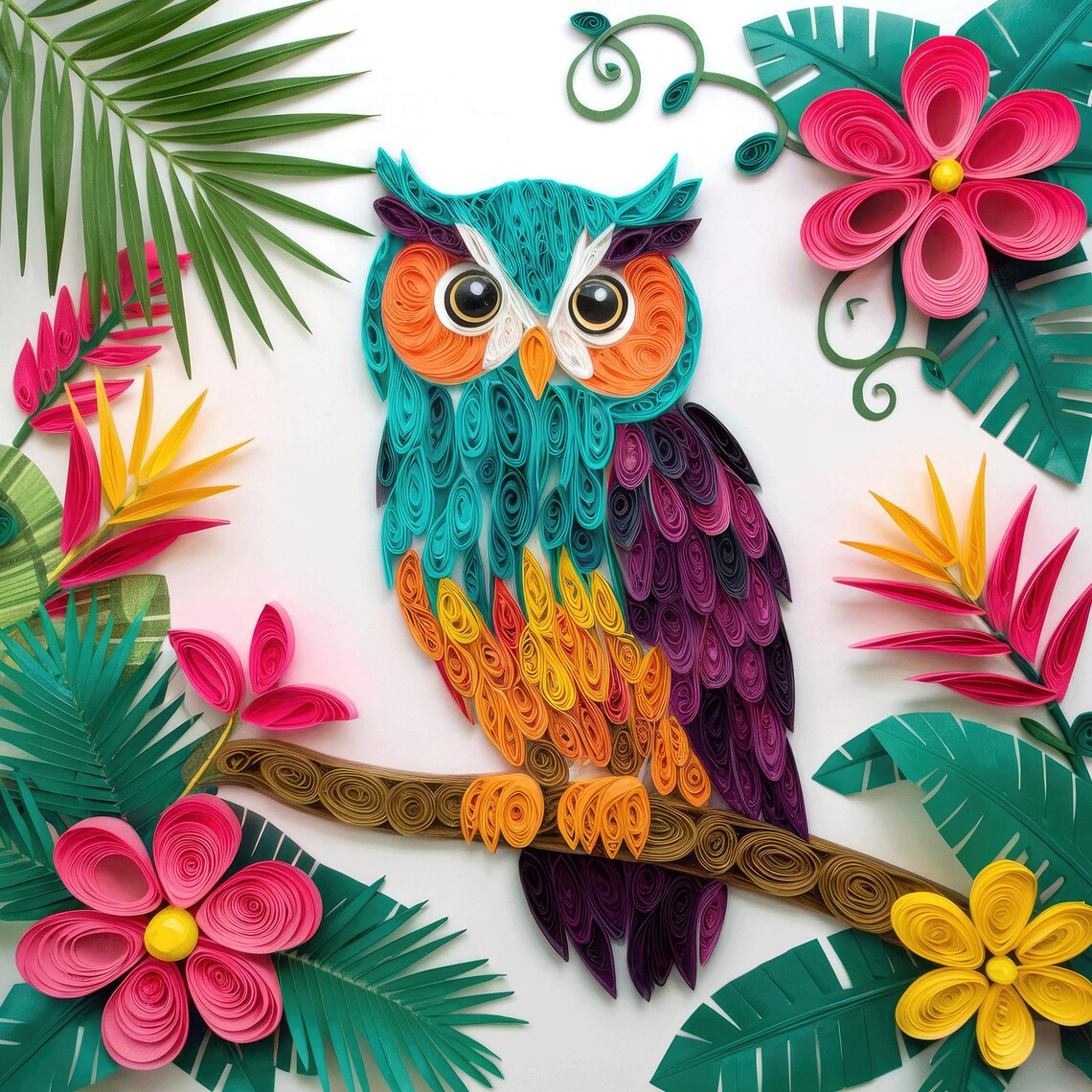 Quilling Owl Clipart, Quilled Owl Paper Craft Junk Journal, Quilled ...