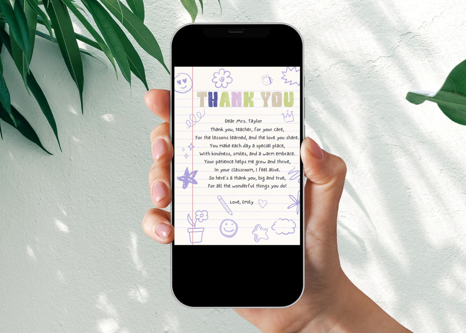 Editable Thank You Note for Teacher - Thank You Card for Teacher ...