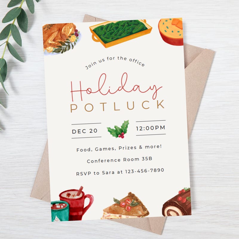 Office Christmas Luncheon Invitation - Etsy