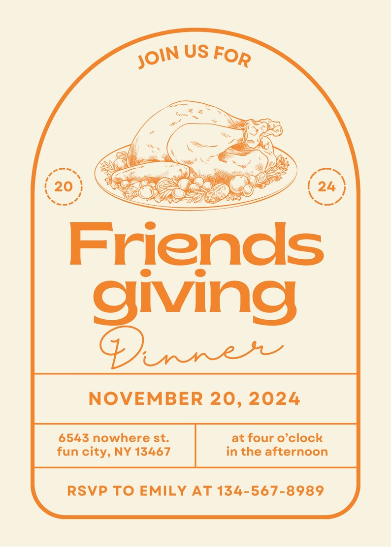 Editable Friendsgiving Invitation Template - Thanksgiving Invitation ...