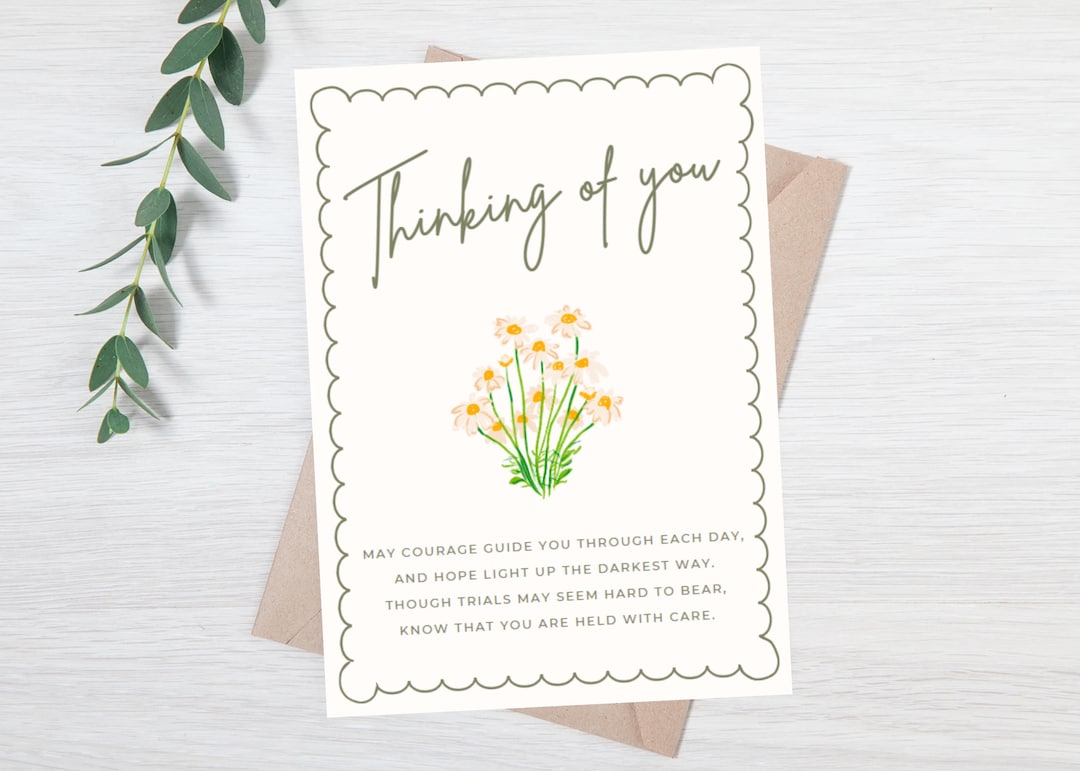 Editable Thinking of You Card - Digital Sympathy Card - Condolence Card ...