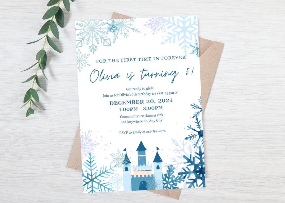 Editable Winter Birthday Party Invitation - Winter Princess Party ...