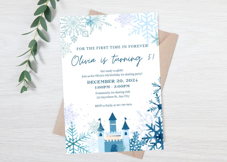 Editable Winter Birthday Party Invitation - Winter Princess Party ...
