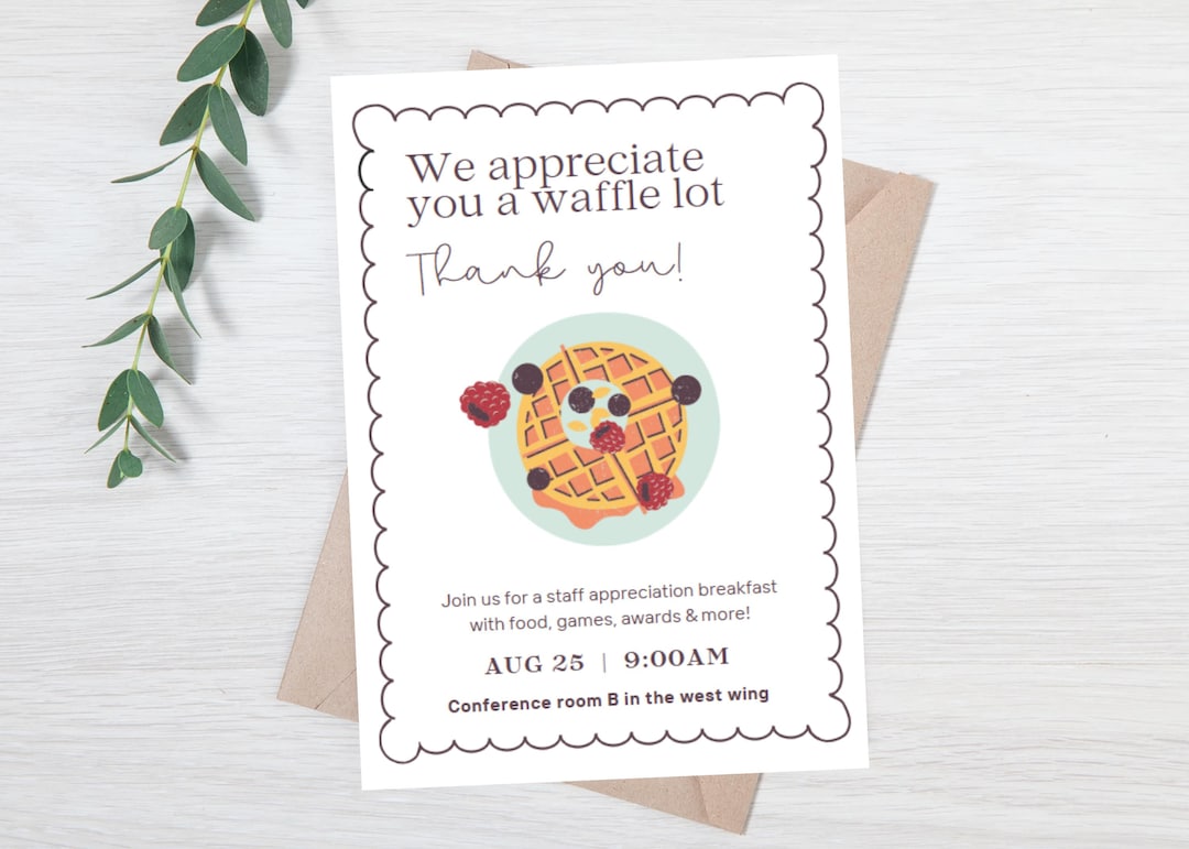 Editable Employee Appreciation Breakfast Invite - Employee Recognition ...