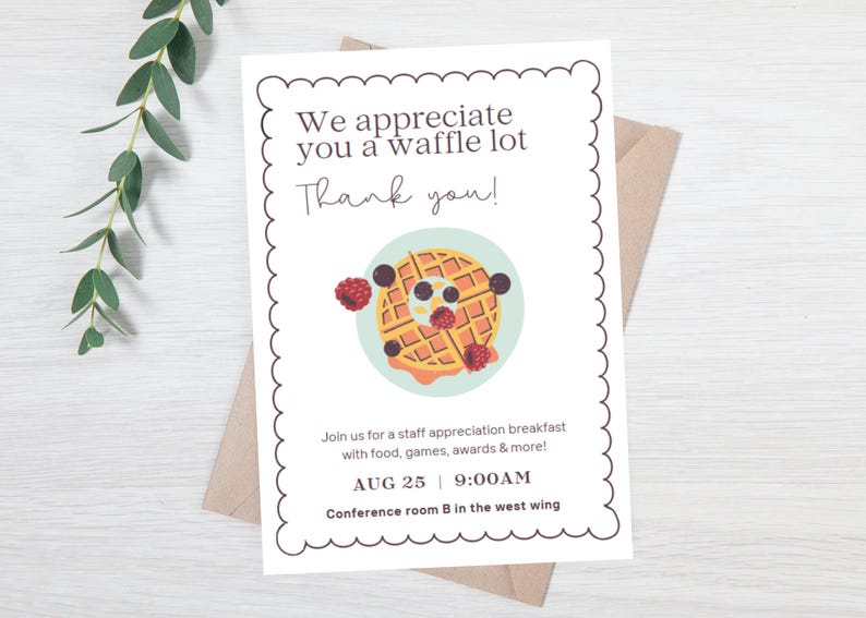 Editable Employee Appreciation Breakfast Invite - Employee Recognition ...