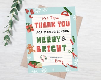 Editable Thank You Note for Teacher - Thank You Card for Teacher ...