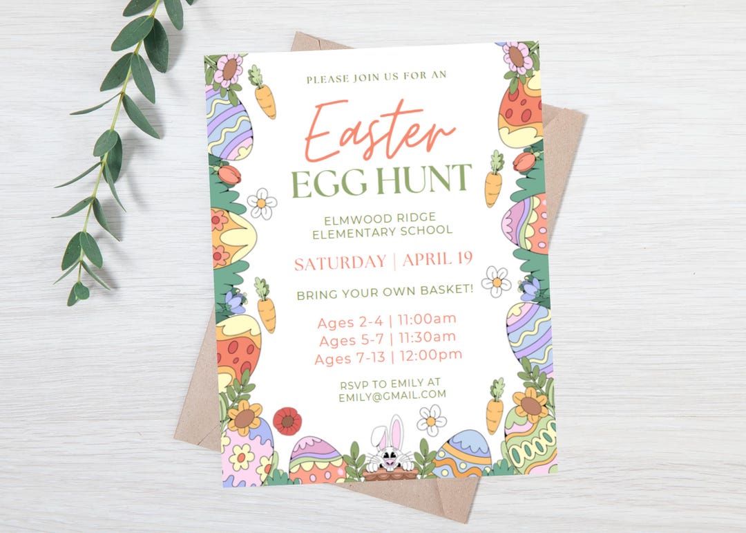 Easter Egg Hunt Community Event Flyer - Easter Egg Hunt Poster - Easter ...