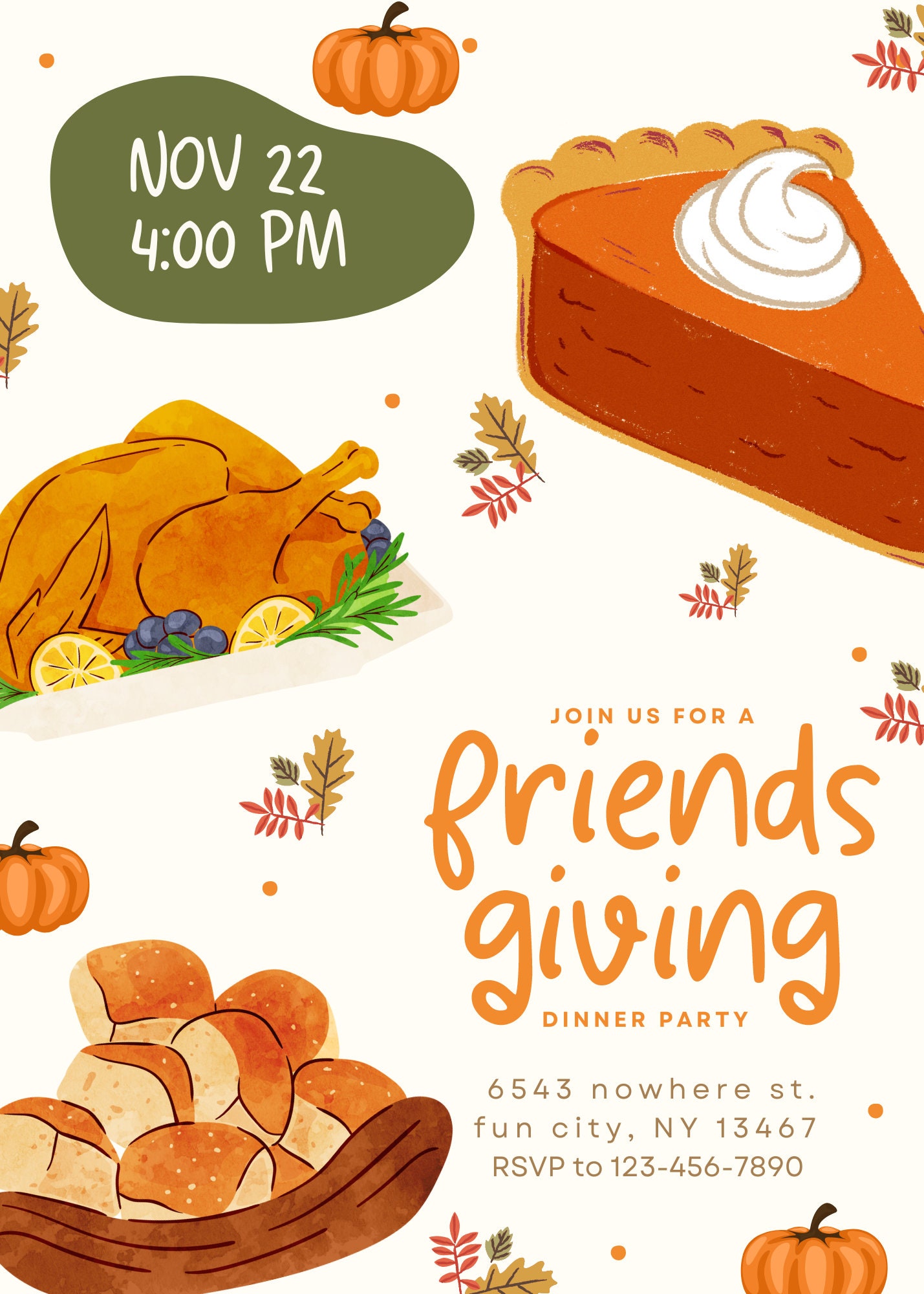Editable Friendsgiving Invitation Template - Thanksgiving Invitation ...