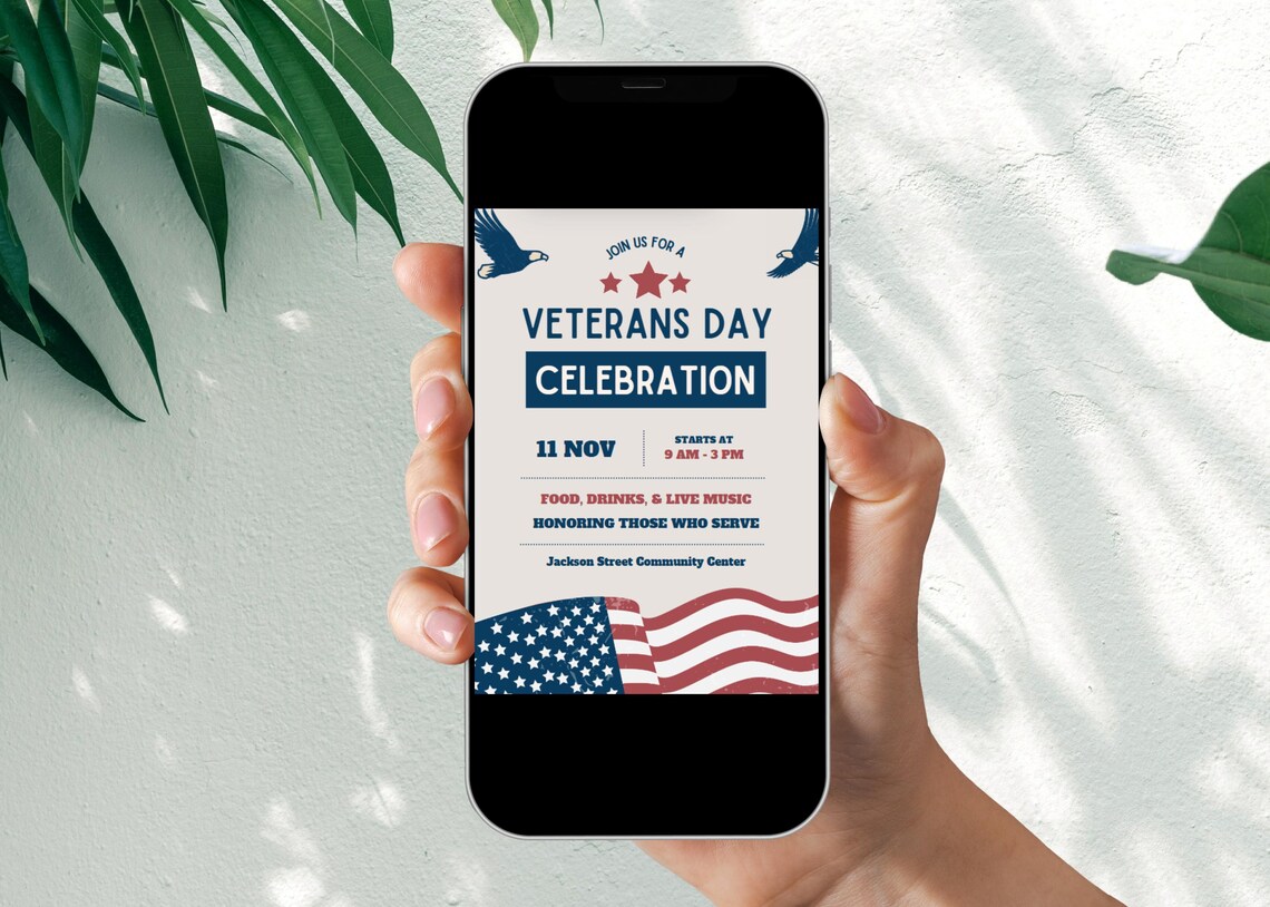 Editable Veterans Day Celebration Invitation - Veterans Day Flyer ...