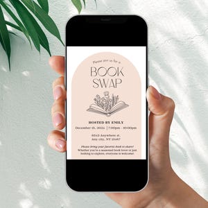Editable Book Swap Invitation - Book Club Invitation - Book Lovers ...