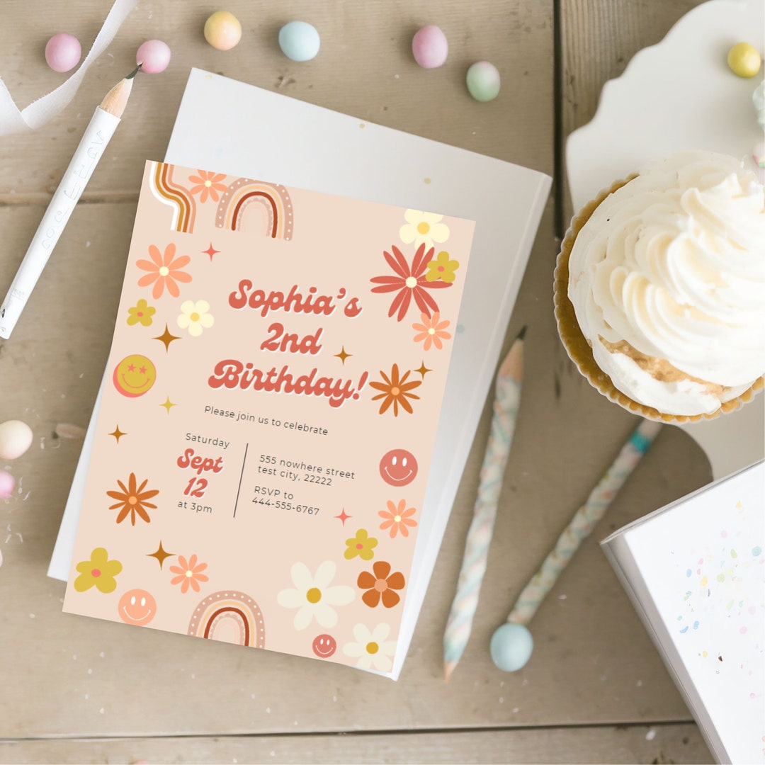 Editable Girls Birthday Party Invitation Template - Toddler Birthday ...