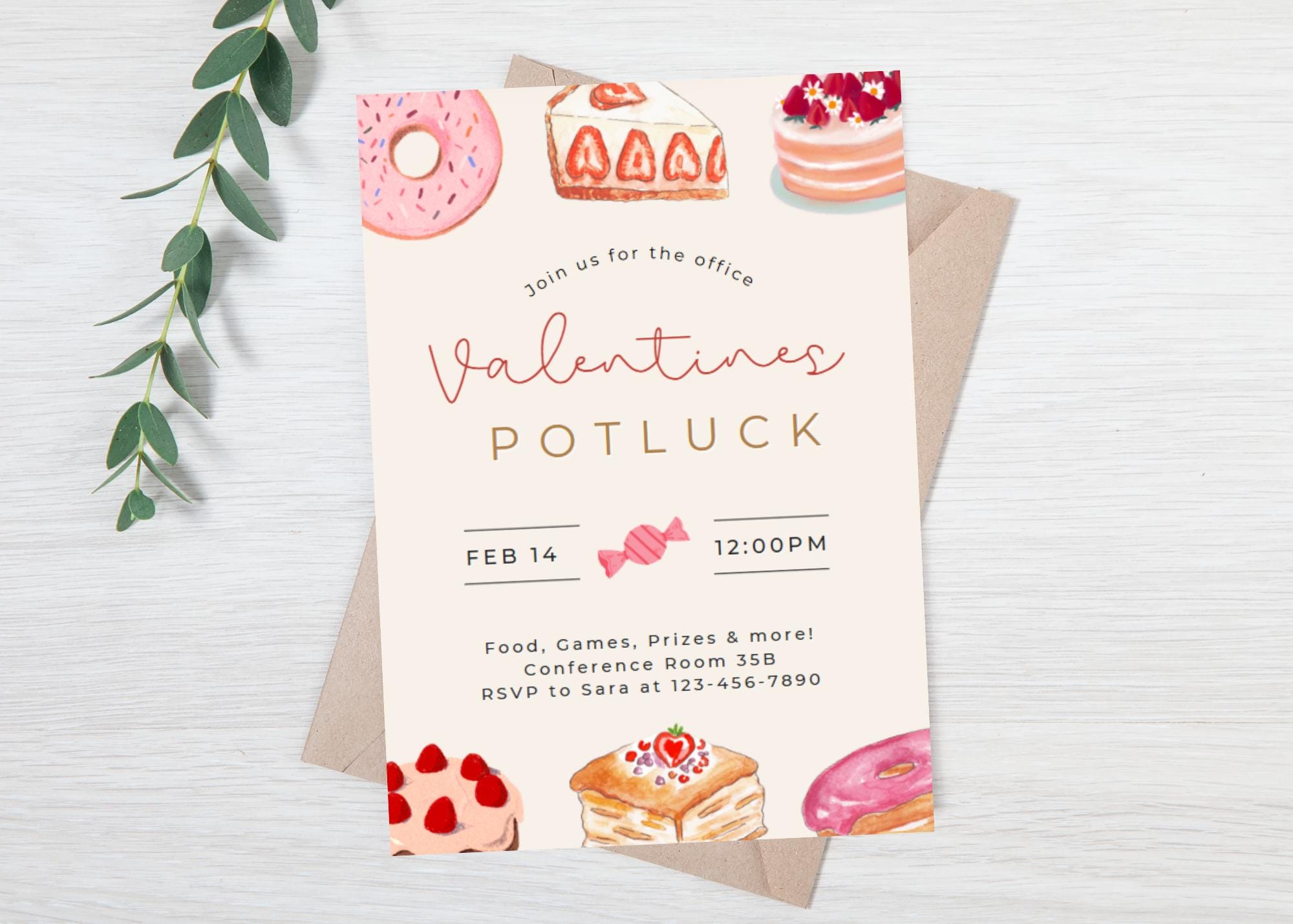 Editable Valentines Potluck Invitation - Office Potluck Evite ...
