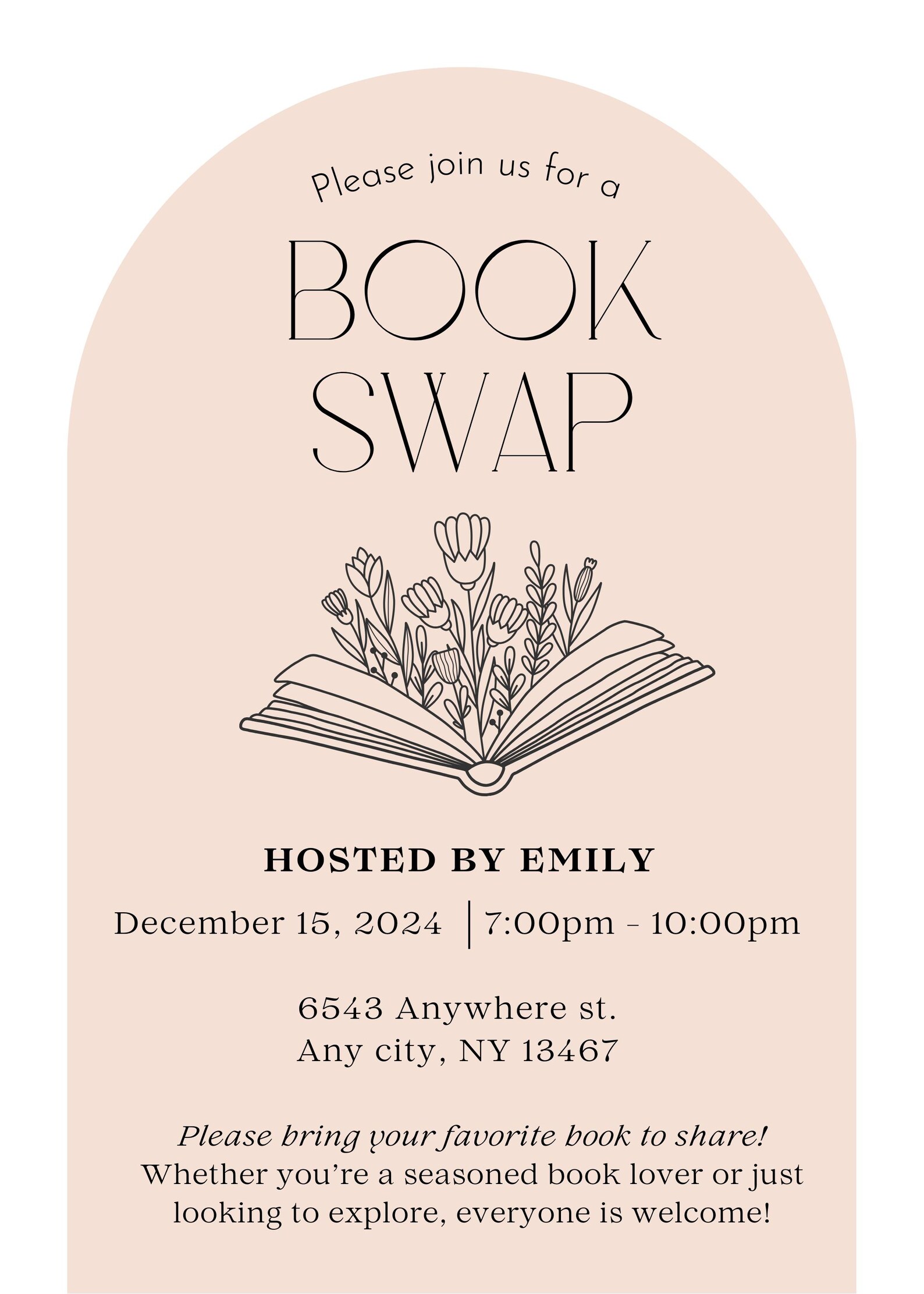 Editable Book Swap Invitation - Book Club Invitation - Book Lovers ...