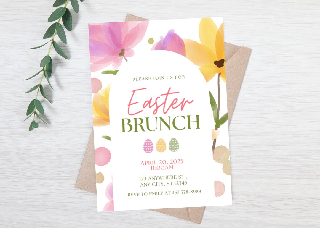 Easter Brunch Invite - Easter Brunch Evite - Easter Day Dinner ...