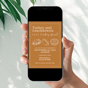 Editable Turkey Bowl Invitation Template - Thanksgiving Day Football ...