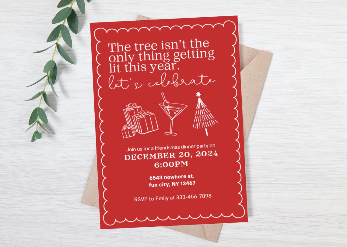 Editable Christmas Party Invitation - Funny Christmas Party Invite ...