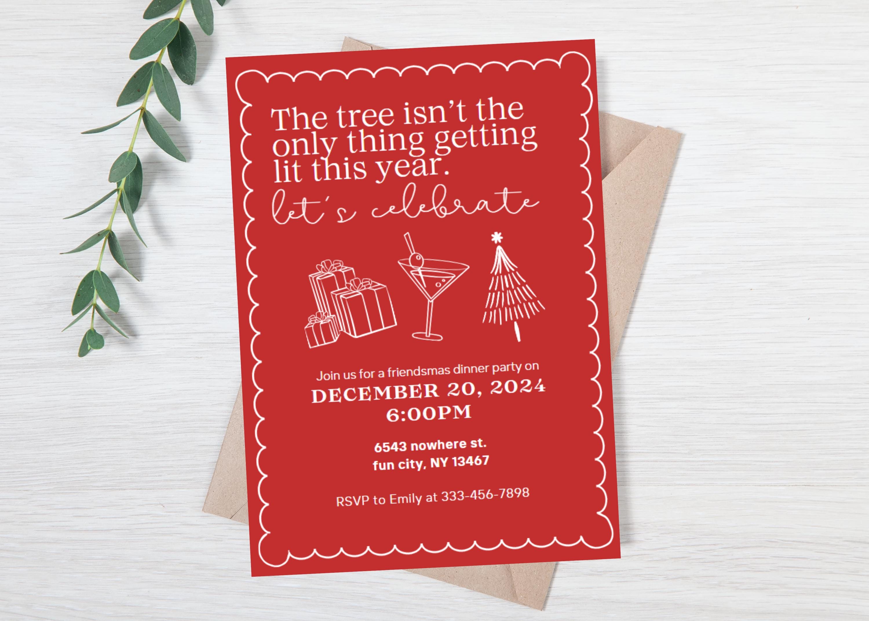 Editable Christmas Party Invitation - Funny Christmas Party Invite ...