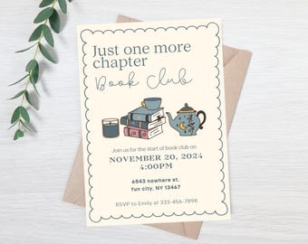 Editable Book Swap Invitation - Book Club Invitation - Book Lovers ...