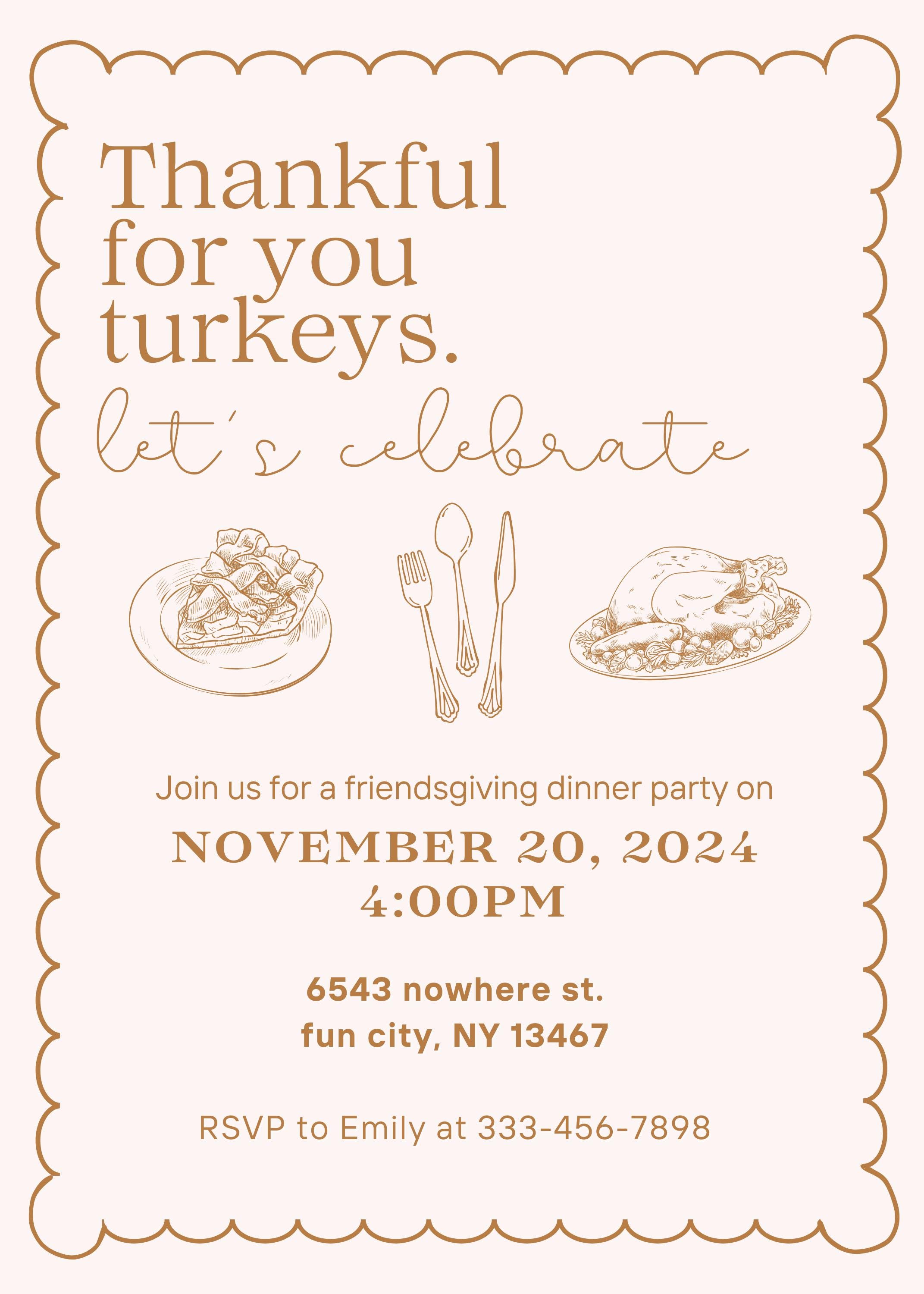 Editable Friendsgiving Invitation Template - Thanksgiving Invitation ...