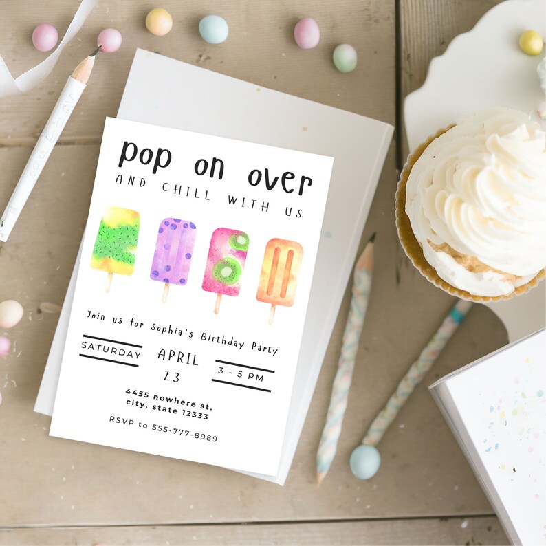 Editable Pop on Over Party Invitation Template - Summer Party Invite ...