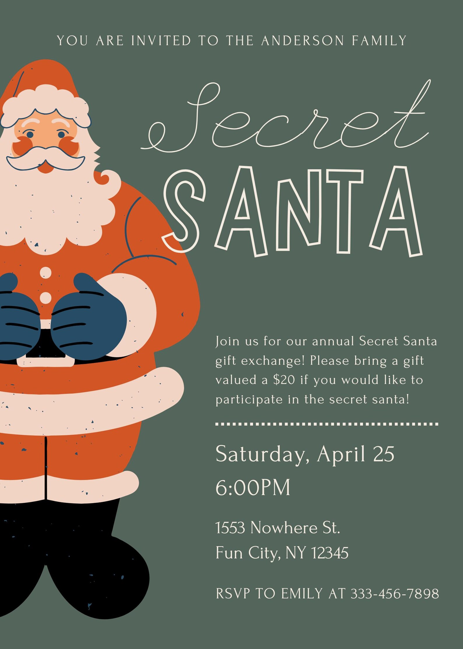 Editable Secret Santa Invitation - Funny Christmas Party Invite ...