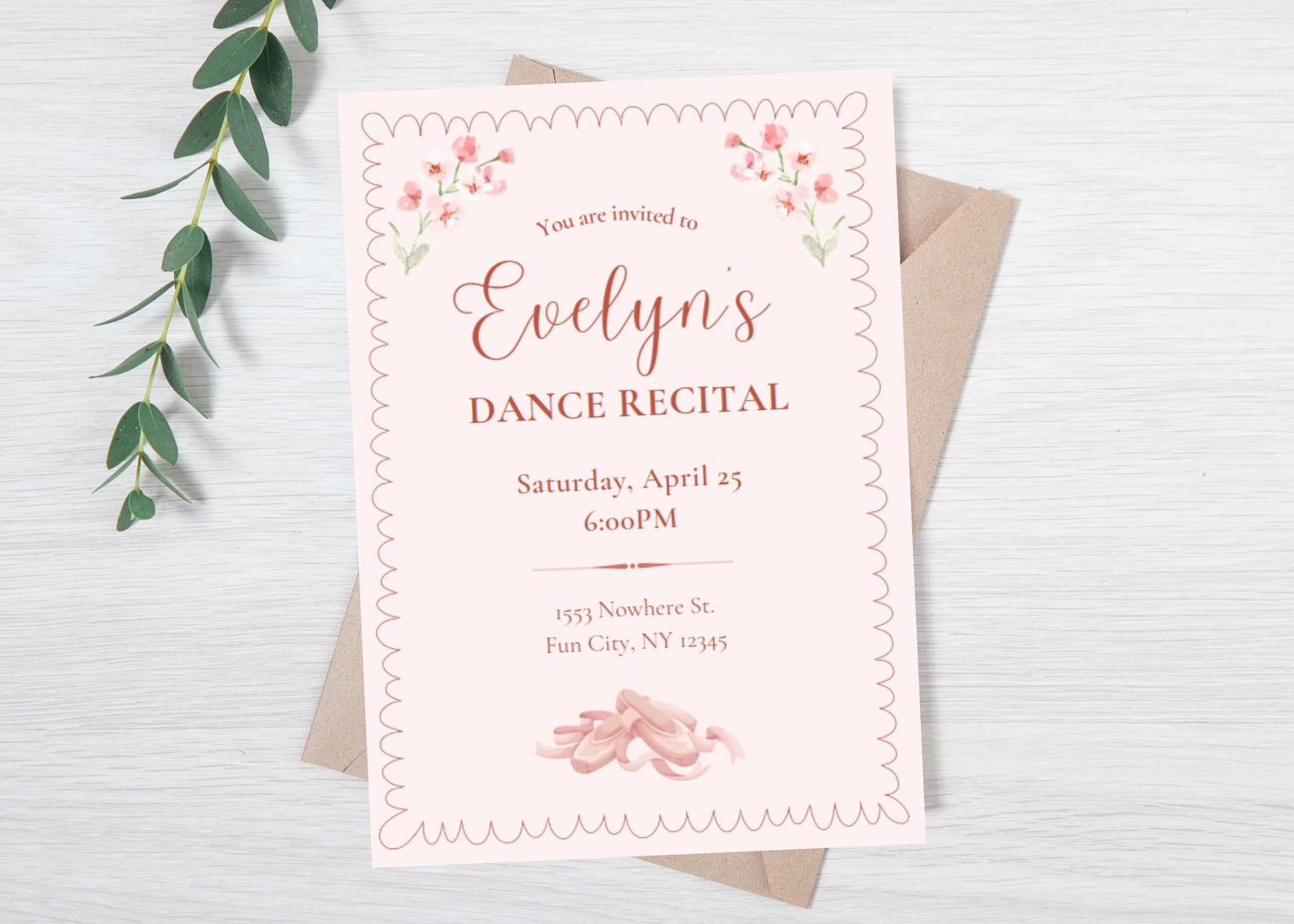 Editable Dance Recital Invitation - Ballet Recital Invite - Dance ...