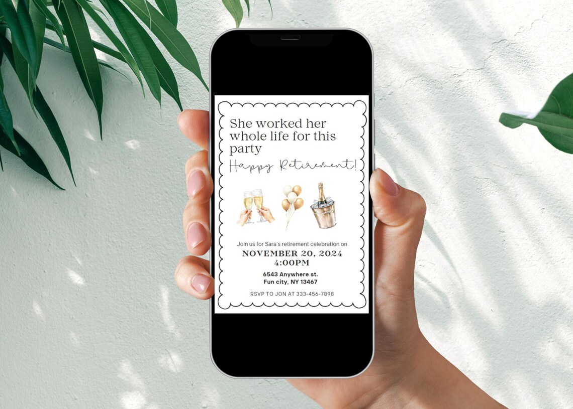 Editable Retirement Party Invitation for Coworker - Funny Retirement ...