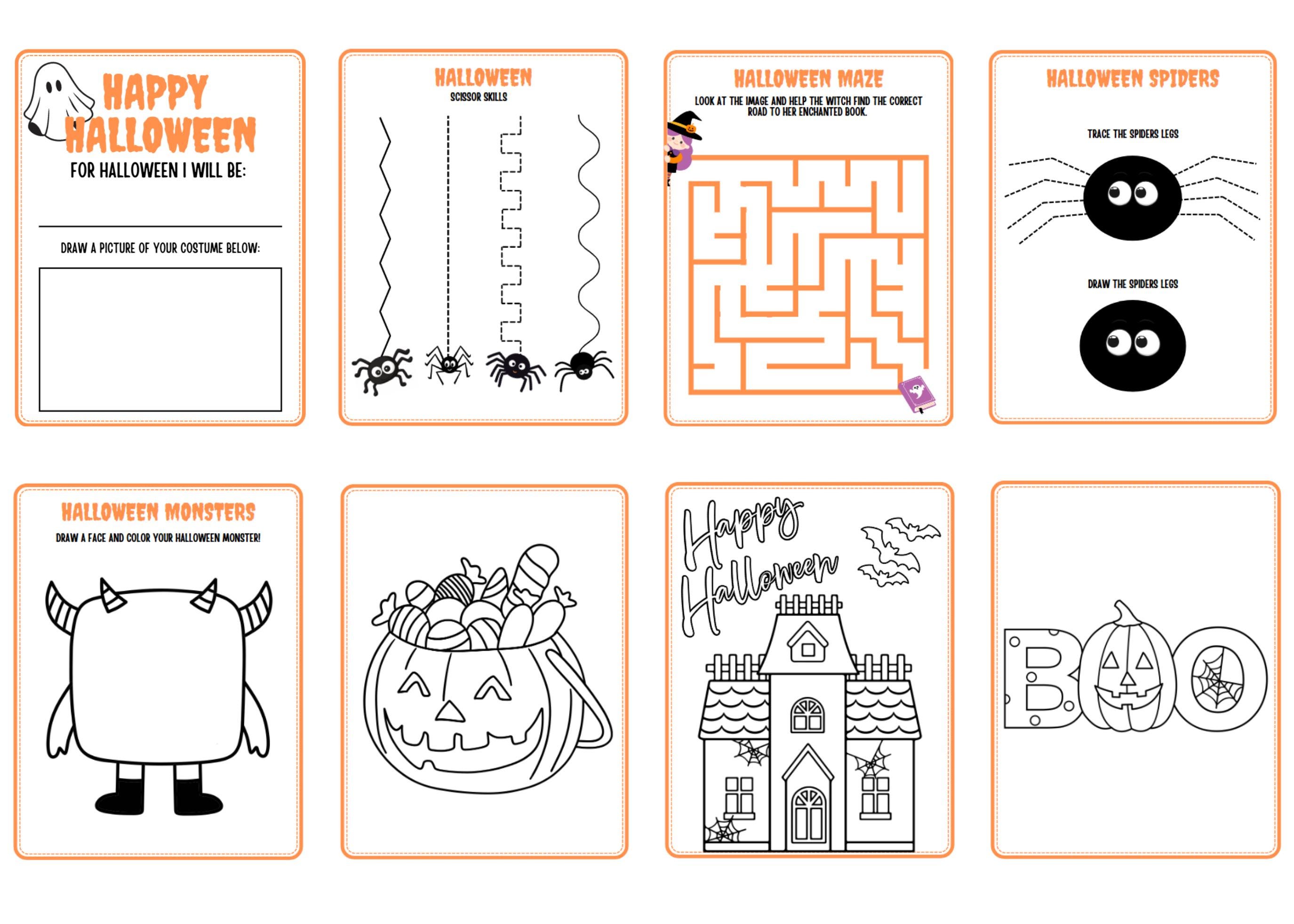 Printable Halloween Activity Pages for Toddlers and Kids Preschool ...
