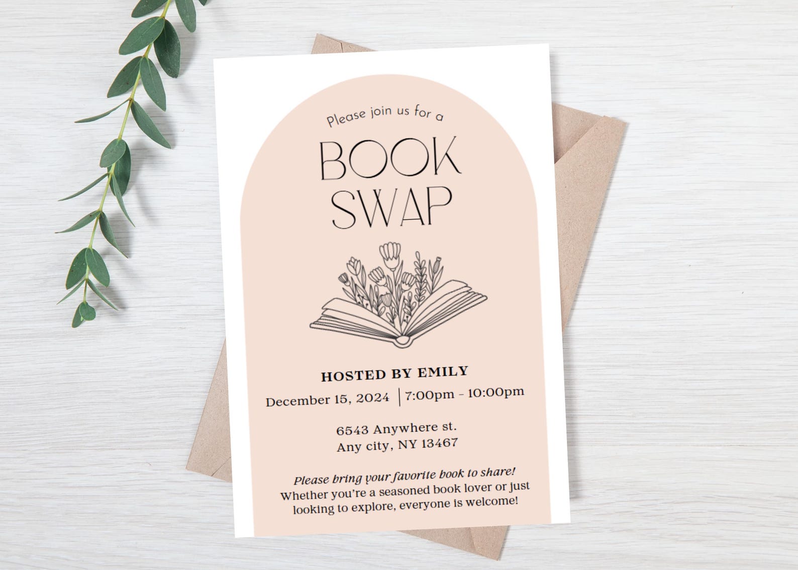 Editable Book Swap Invitation - Book Club Invitation - Book Lovers ...