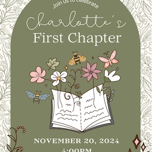 Editable First Birthday Party Invitation Book Birthday Party Invite 1st ...