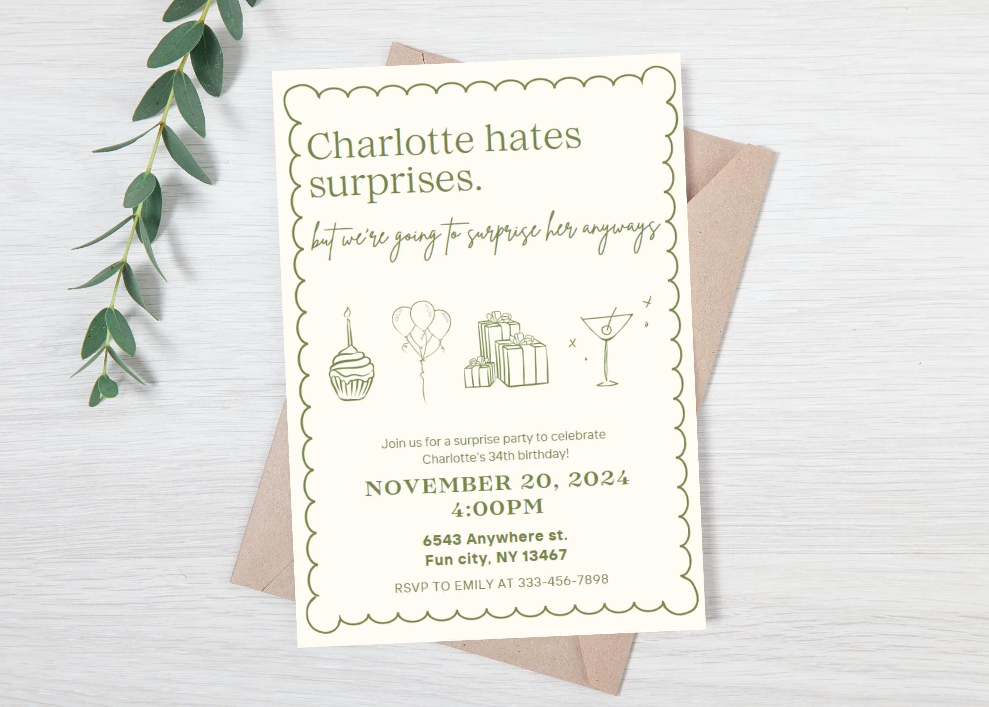 Editable Surprise Birthday Party Invitation - Surprise Birthday Evite ...