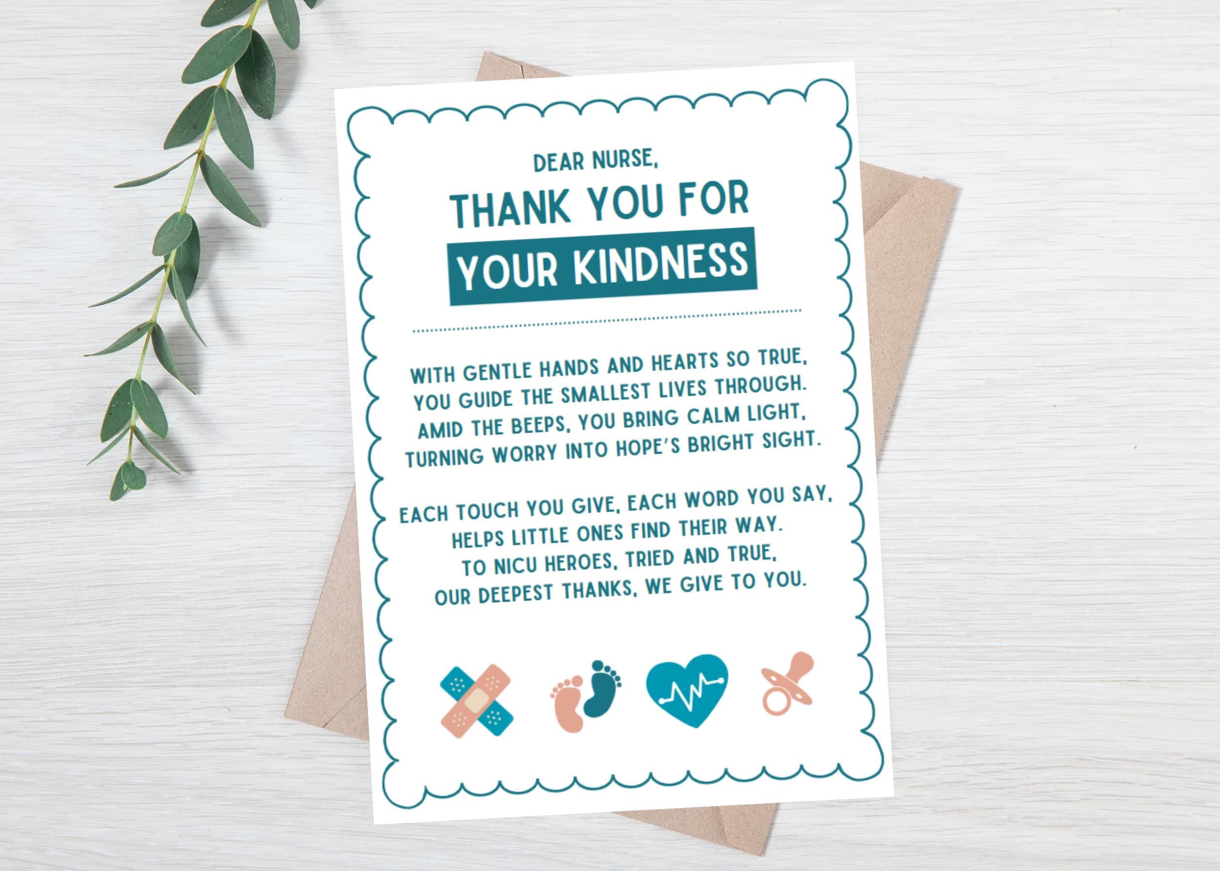 Editable NICU Nurse Thank You Card - Printable Nurse Thank You - Thank ...