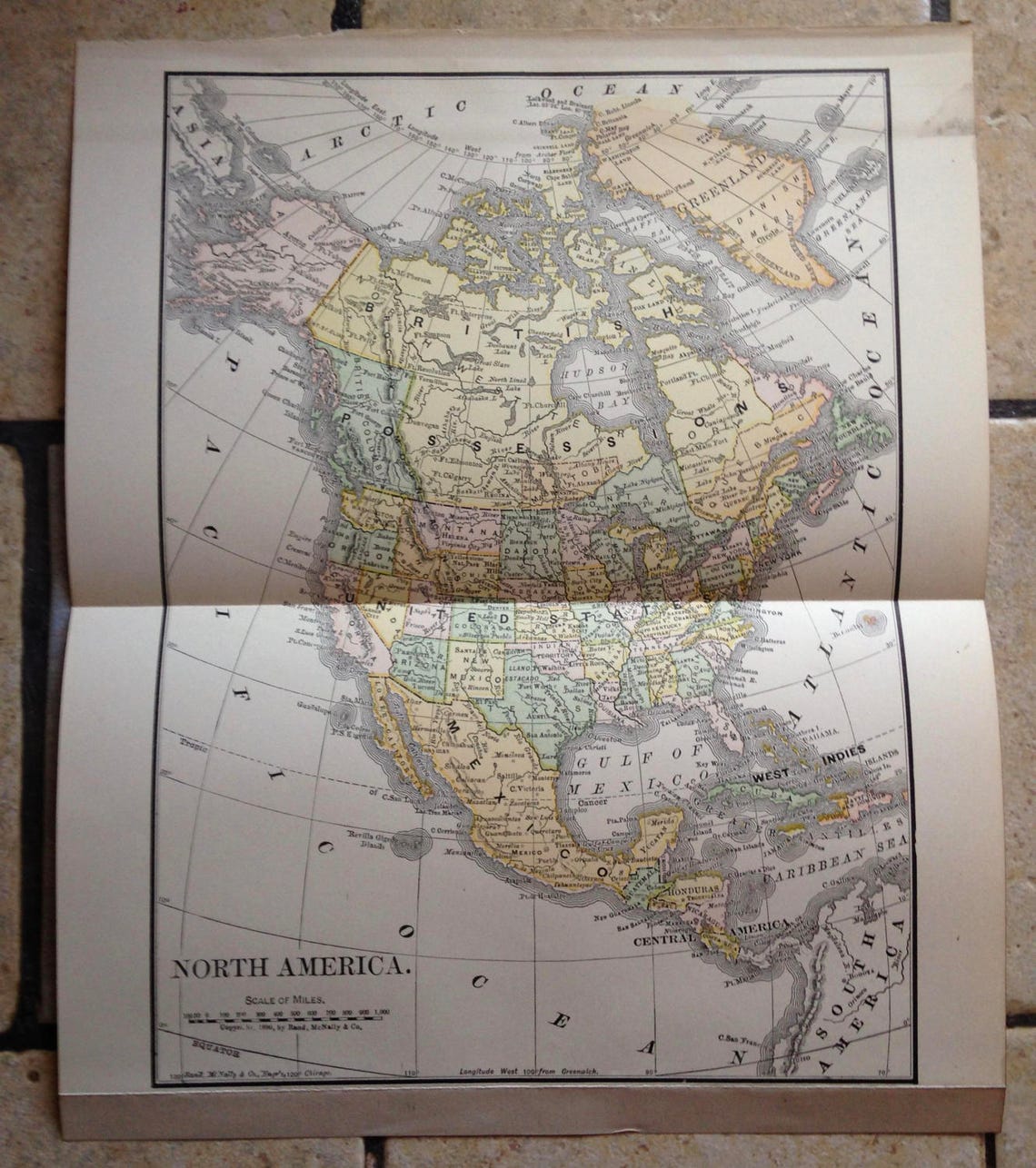 1890 Political Map of North America Antique Illustration - Etsy