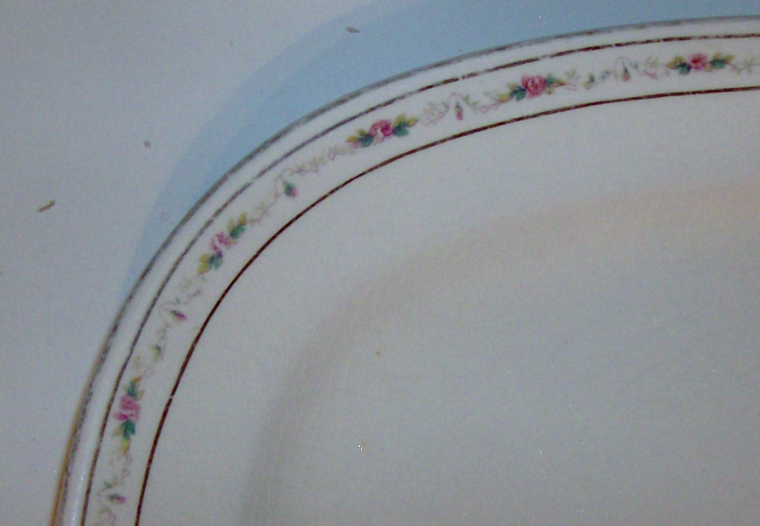 Rose Bud Border Large Oblong Serving Platter by Carrollton - Etsy