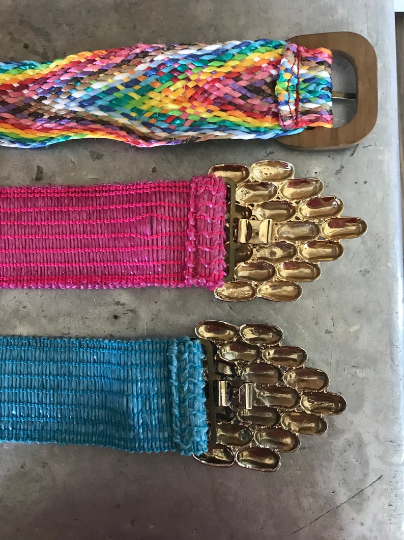 Three Adjustable Straw Belts - Etsy