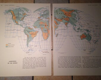 1962 World Religions Map Antique Illustration | Etsy
