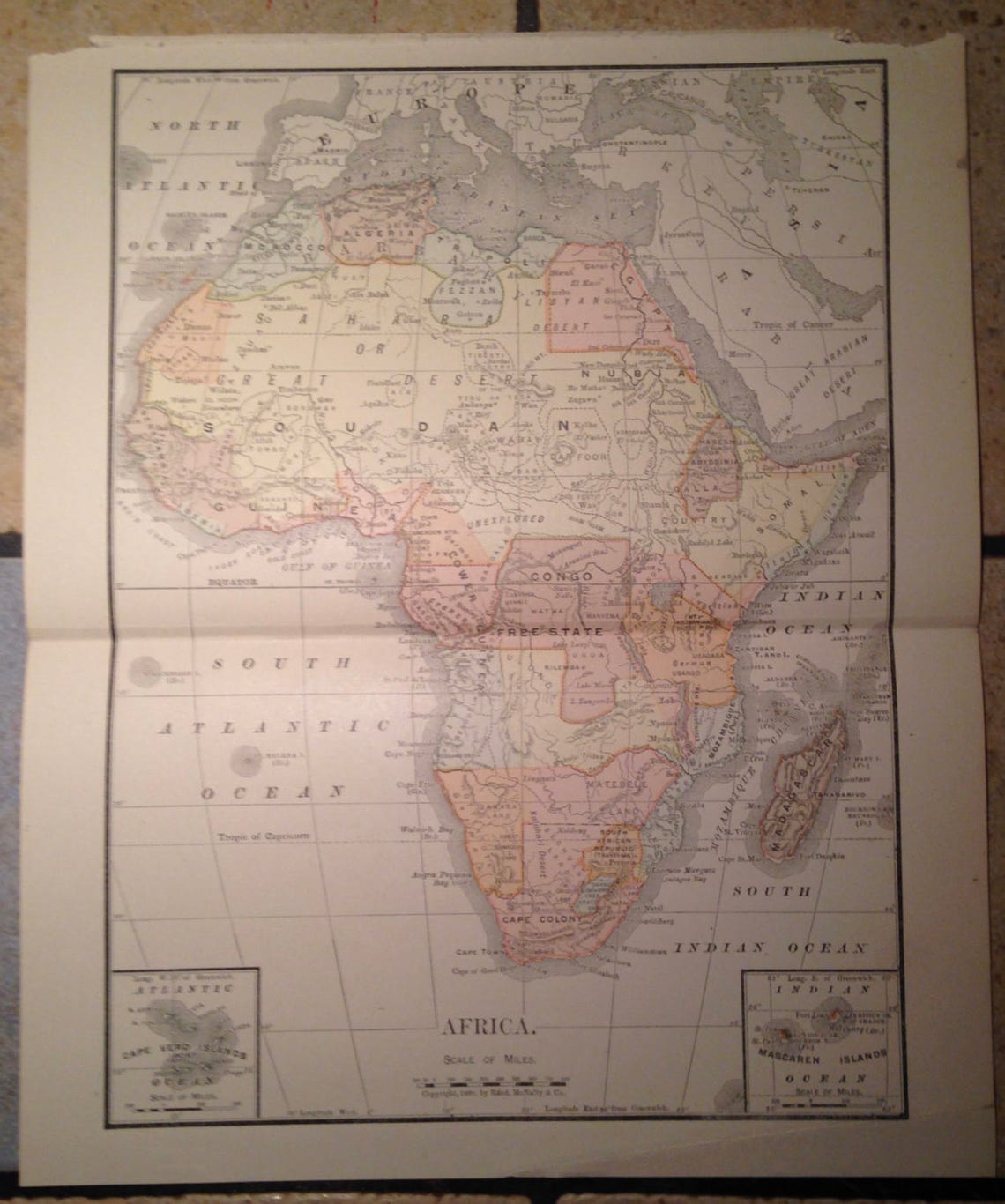 1890 Political Map of Africa Antique Illustration | Etsy