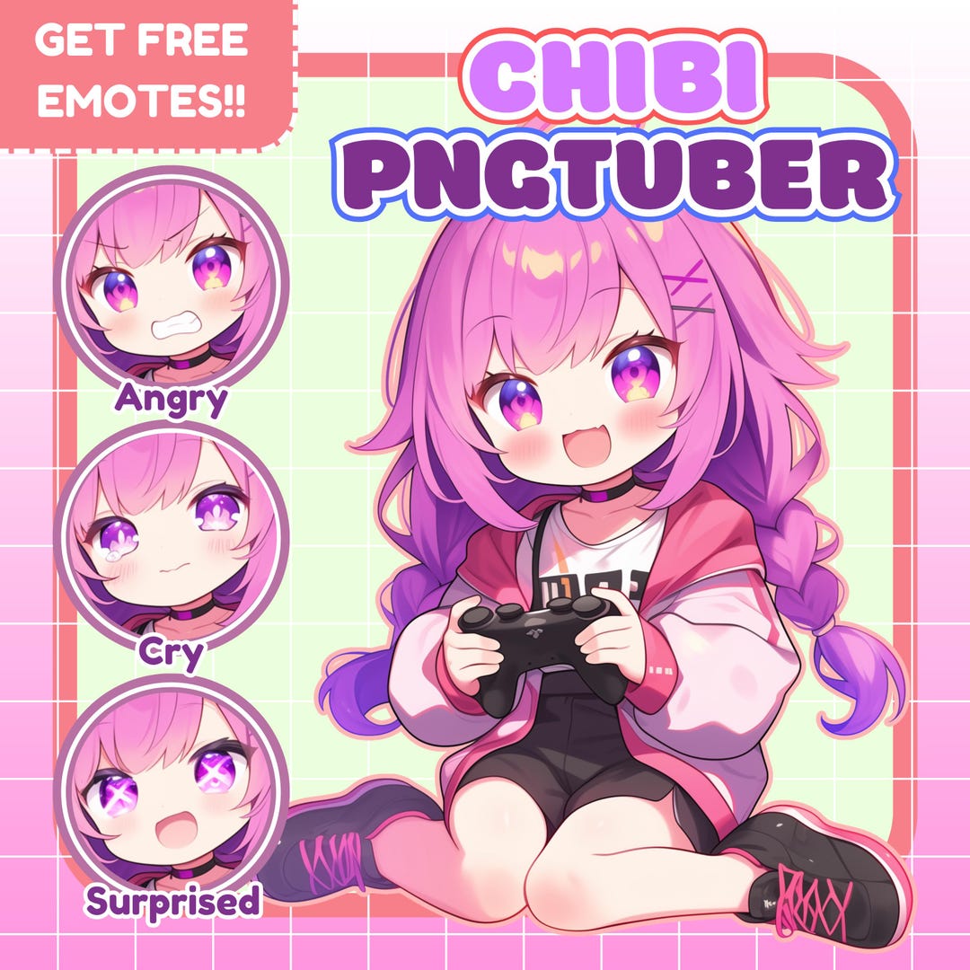 Custom Chibi Pngtuber, Chibi Pngtuber, Cute Anime PNG for Streaming ...