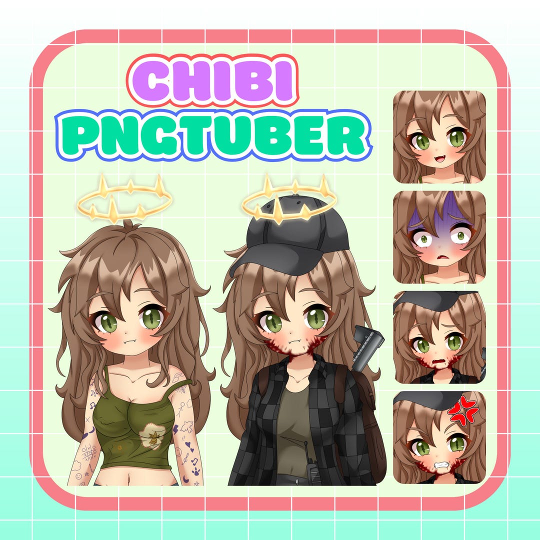 Chibi Pngtuber CUSTOM, Pngtuber Custom, Cute Anime PNG for Streaming ...