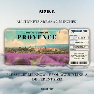 Provence France Surprise Gift Ticket, Editable Boarding Pass Template ...