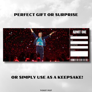 Coldplay Red Ticket Template, Music of the Spheres World Tour Concert ...