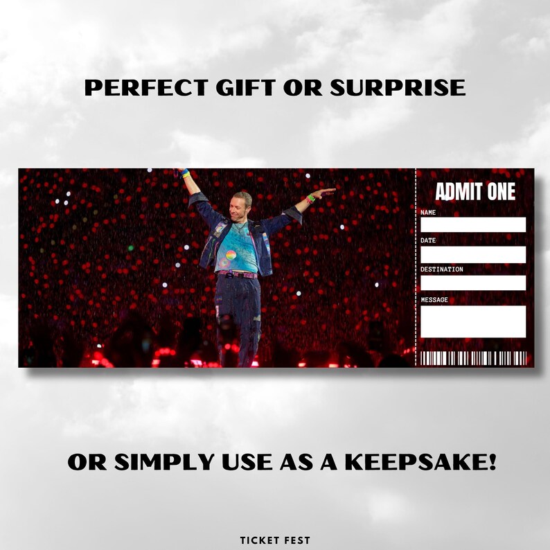 Coldplay Red Ticket Template, Music of the Spheres World Tour Concert ...