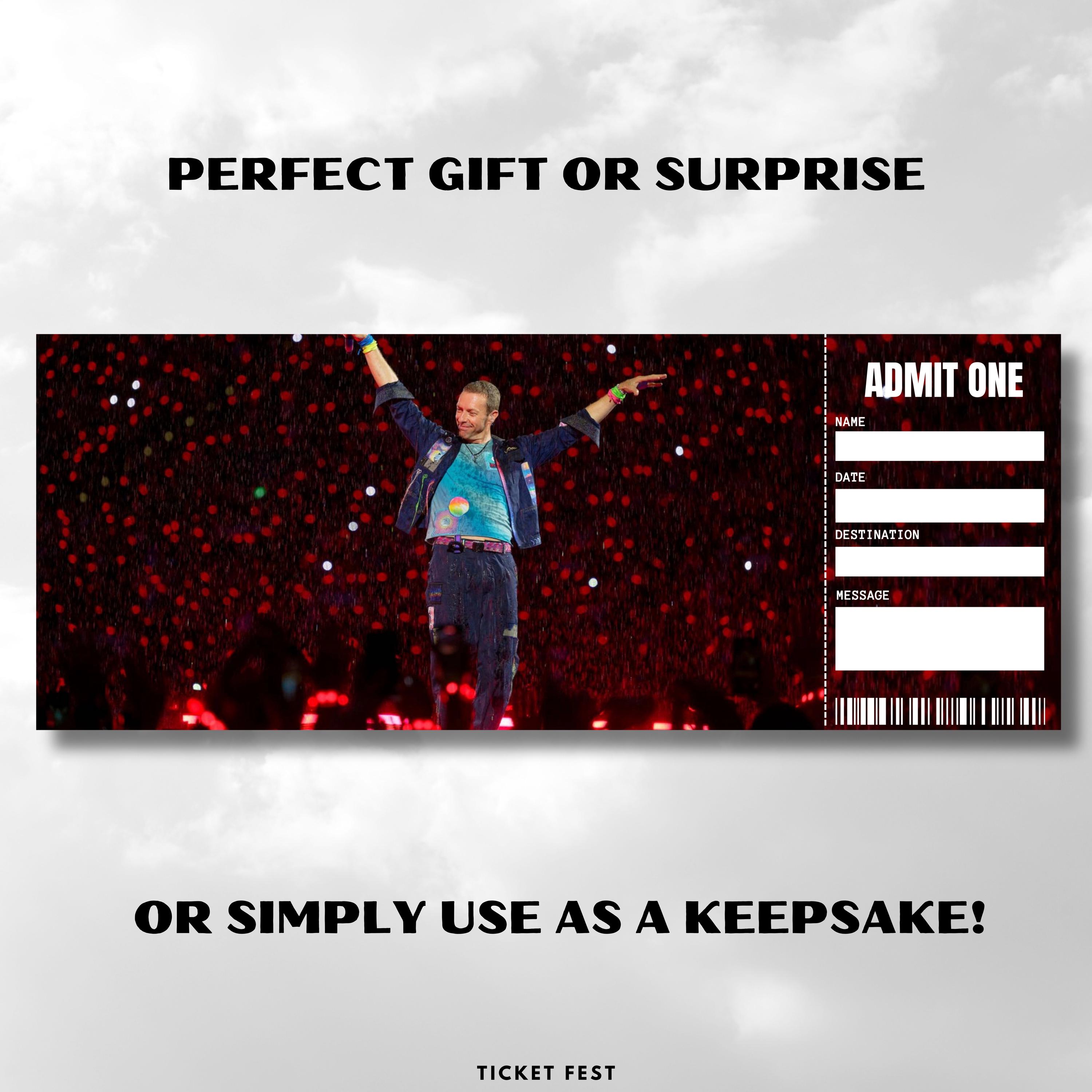 Coldplay Red Ticket Template, Music of the Spheres World Tour Concert ...
