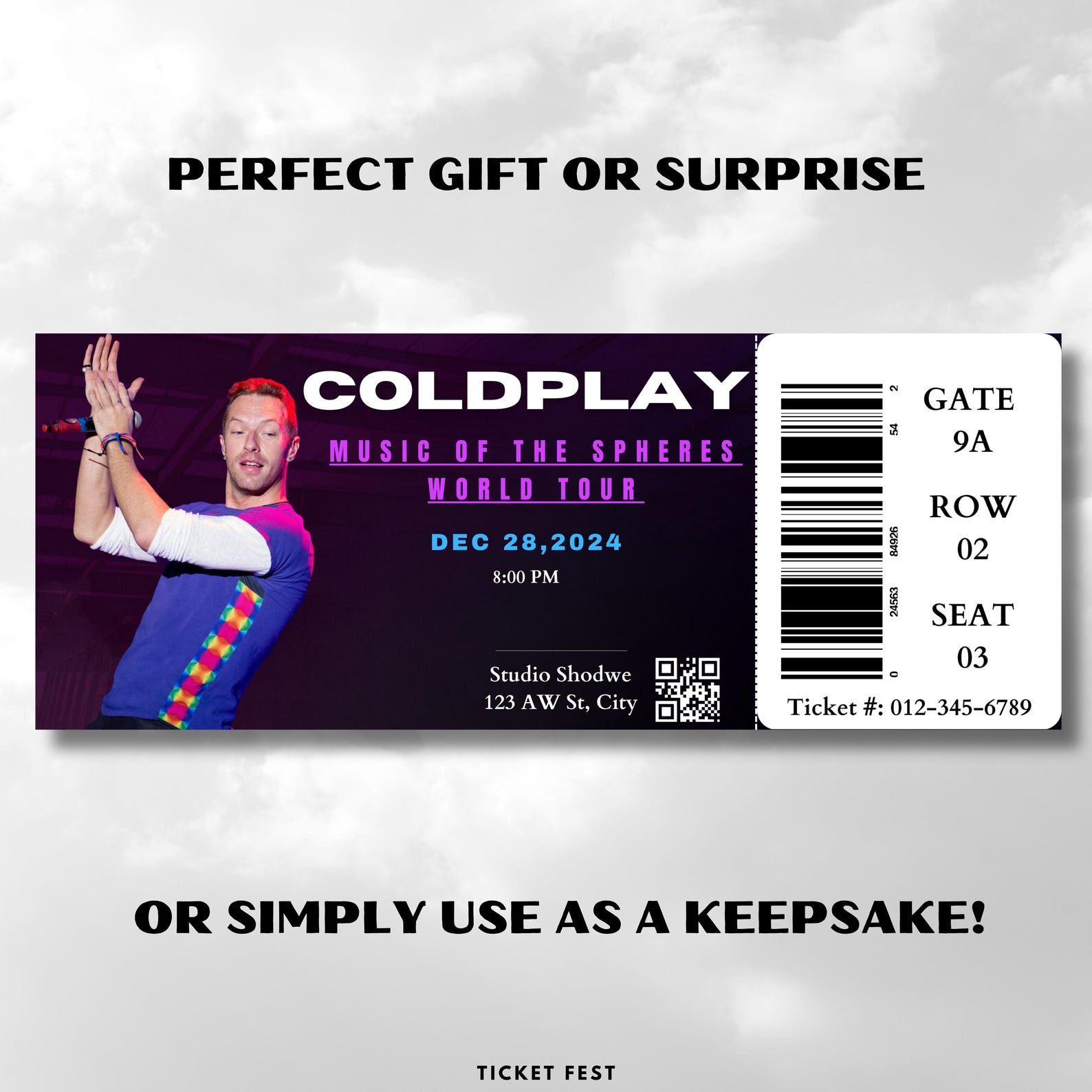 Coldplay Ticket Template, Music of the Spheres World Tour Concert ...