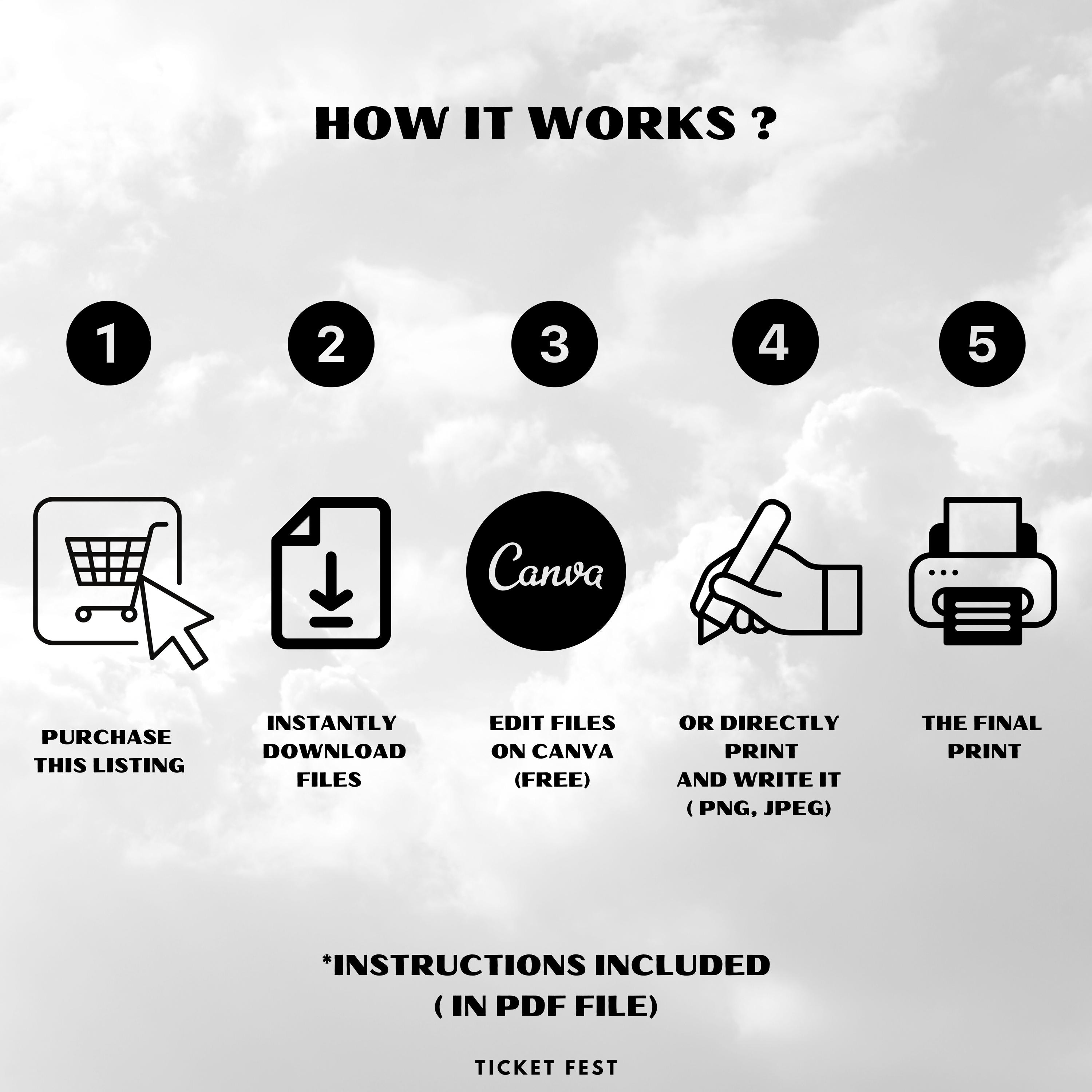 Coldplay Ticket Template, Music of the Spheres World Tour Concert ...