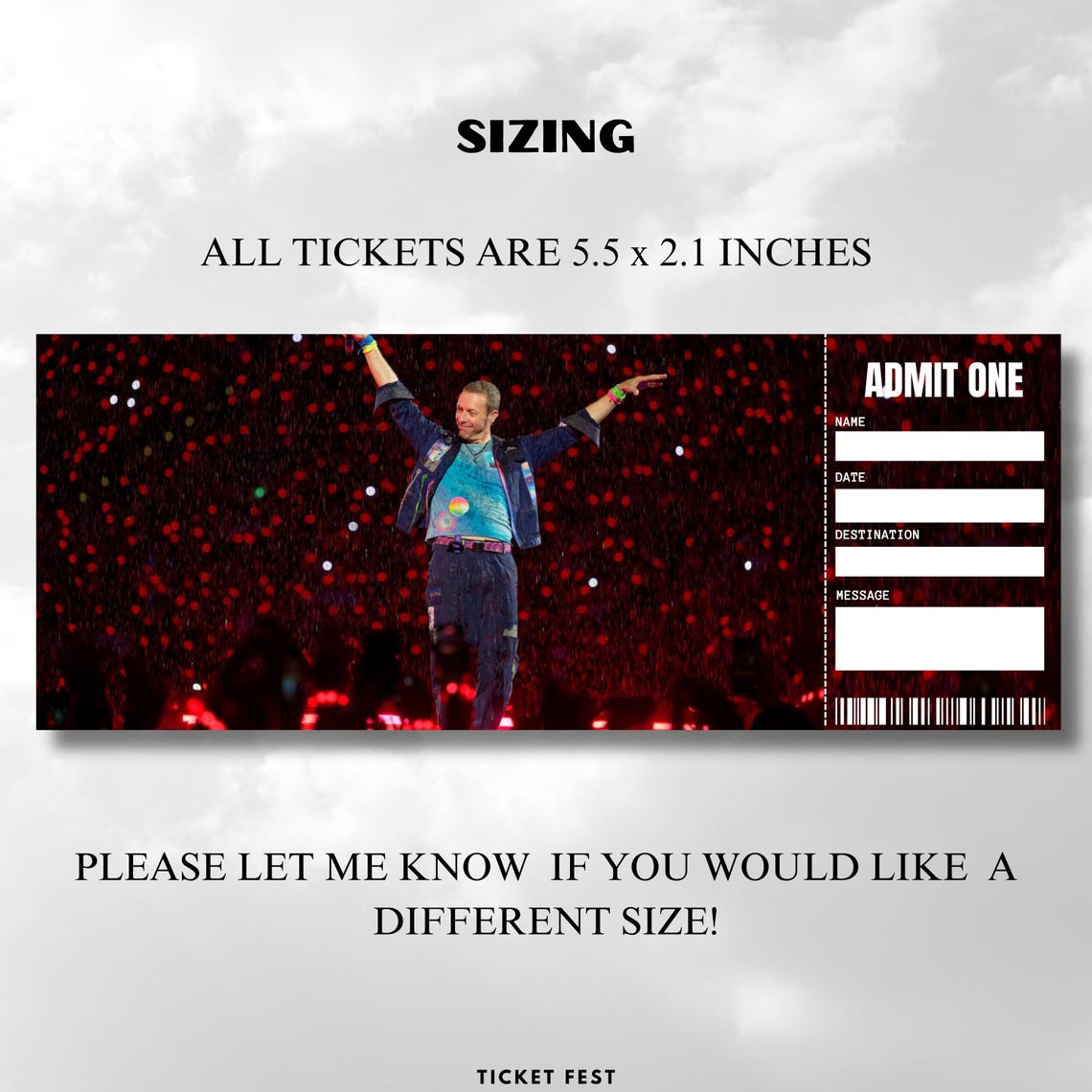 Coldplay Red Ticket Template, Music of the Spheres World Tour Concert ...