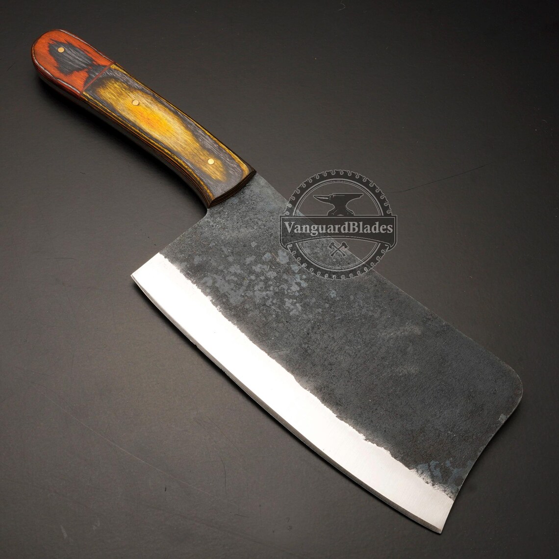 Hand Forged Damascus Steel CHEF CLEAVER Knife Best BBQ Cleaver Custom ...
