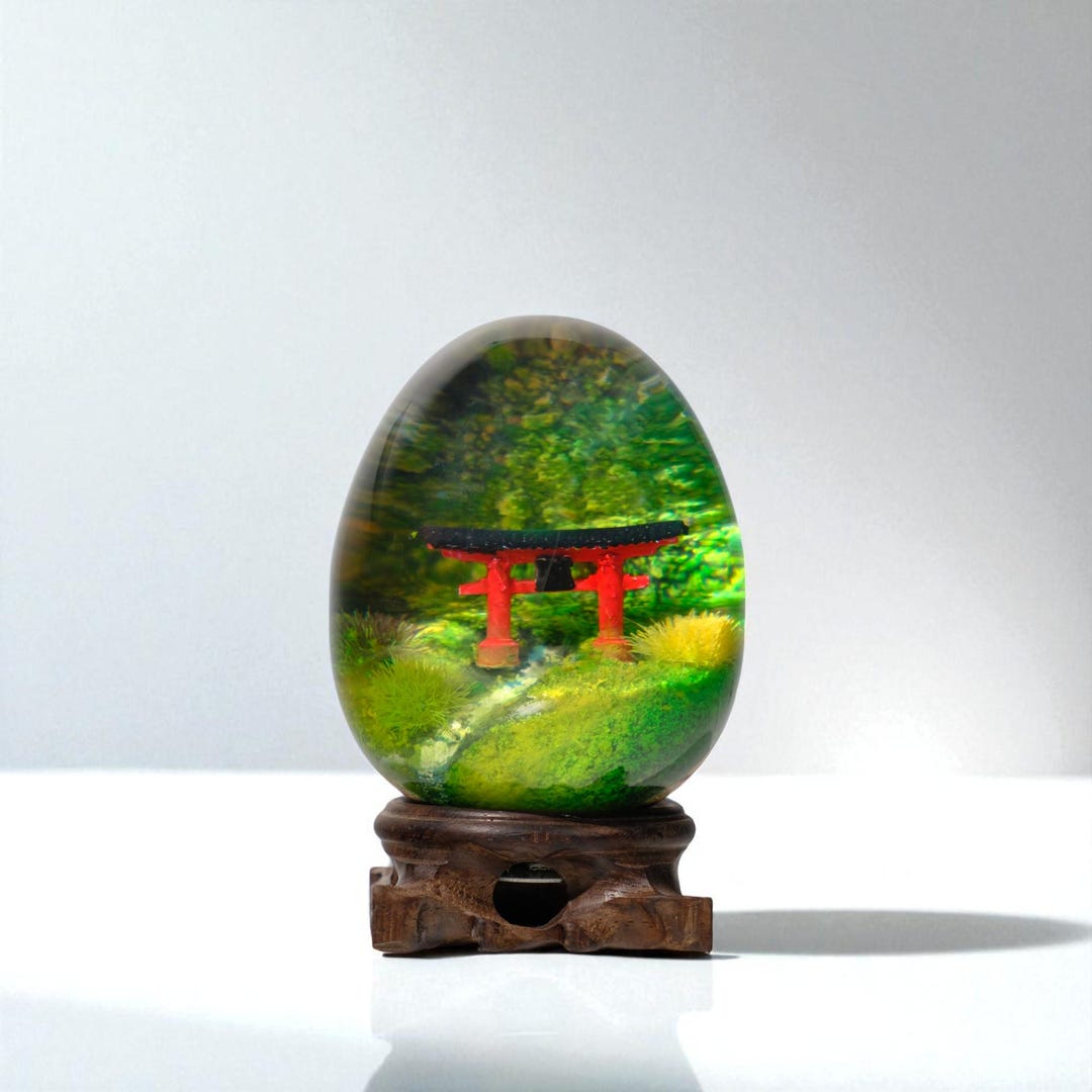 Japanese Torii Gate Epoxy Egg Lamp, Spring Torii Gate Night Light, Room ...